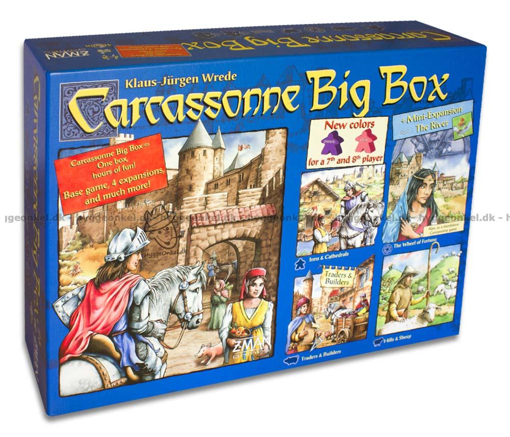 Billede af Carcassonne - Big Box set skråt oppefra