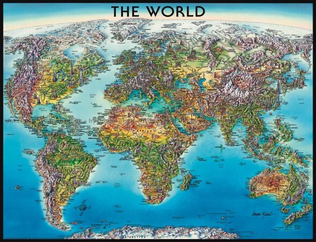 Kort over verden, 2000 brikker → Køb det billigt her.