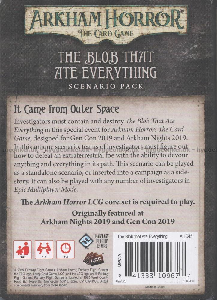 Arkham Horror - The Card Game: The Blob That Ate Everything → Køb det ...