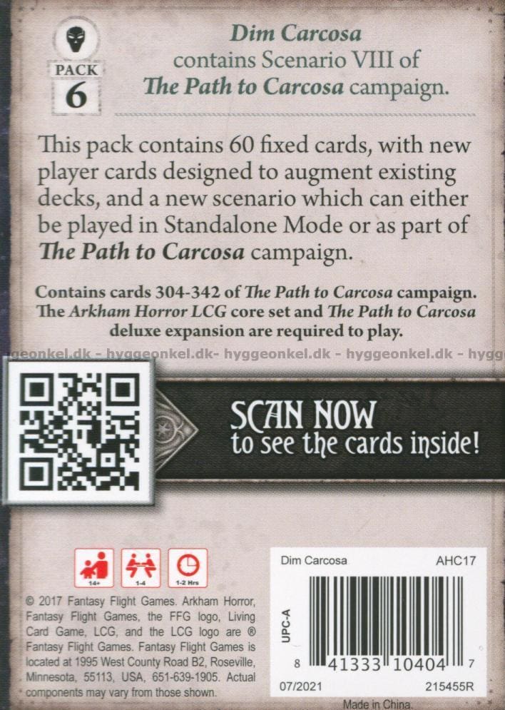 Arkham Horror - The Card Game: Dim Carcosa kan købes her. UDGÅET!!!