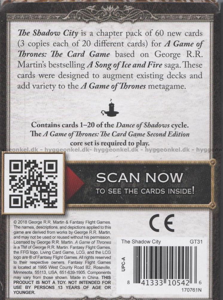 Game of Thrones LCG: The Shadow City → Køb det her. - 841333105426 ...